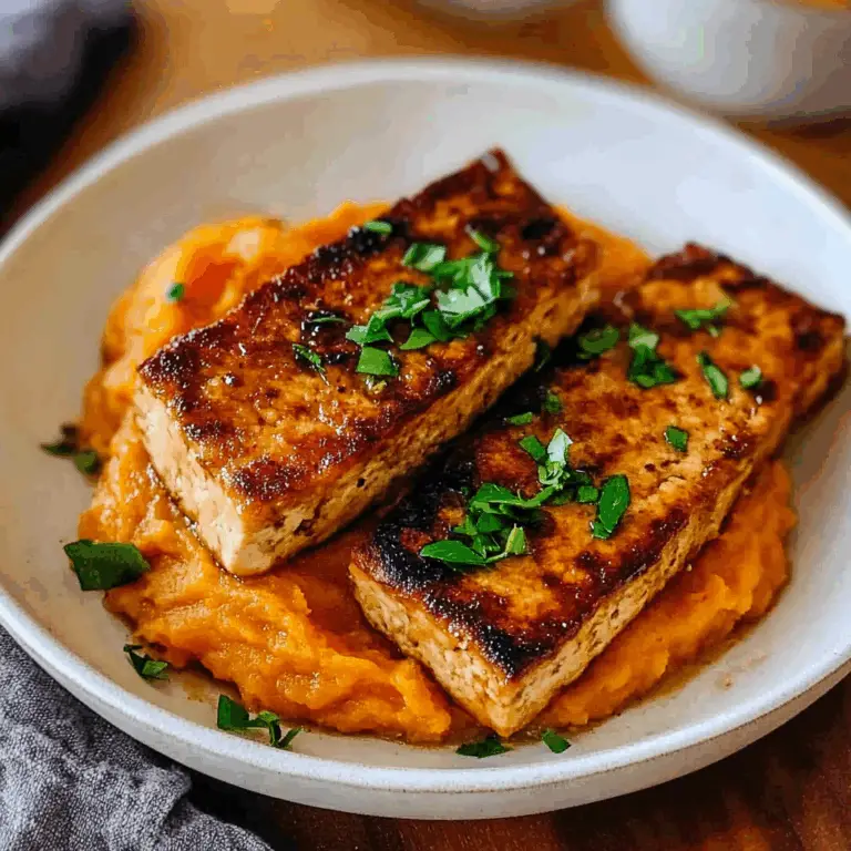 Tofu Steak with Mashed Sweet Potato
